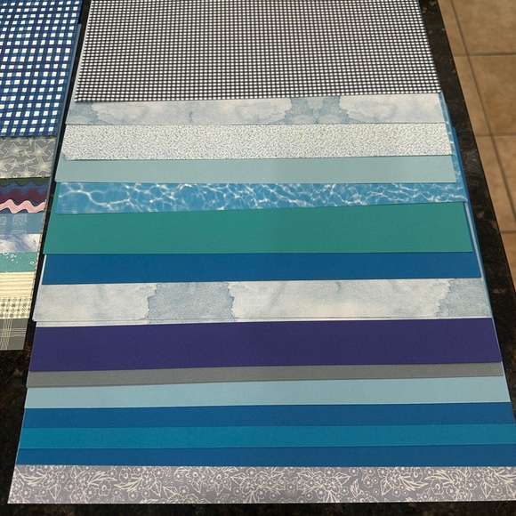 Art | Assorted Blue And Gray Patterned Scrapbook Craft Paper Set | Poshmark